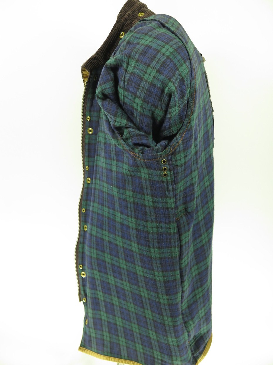 Vintage 80s Barbour Hunting Jacket Mens XL Plaid Liner Brown England ...
