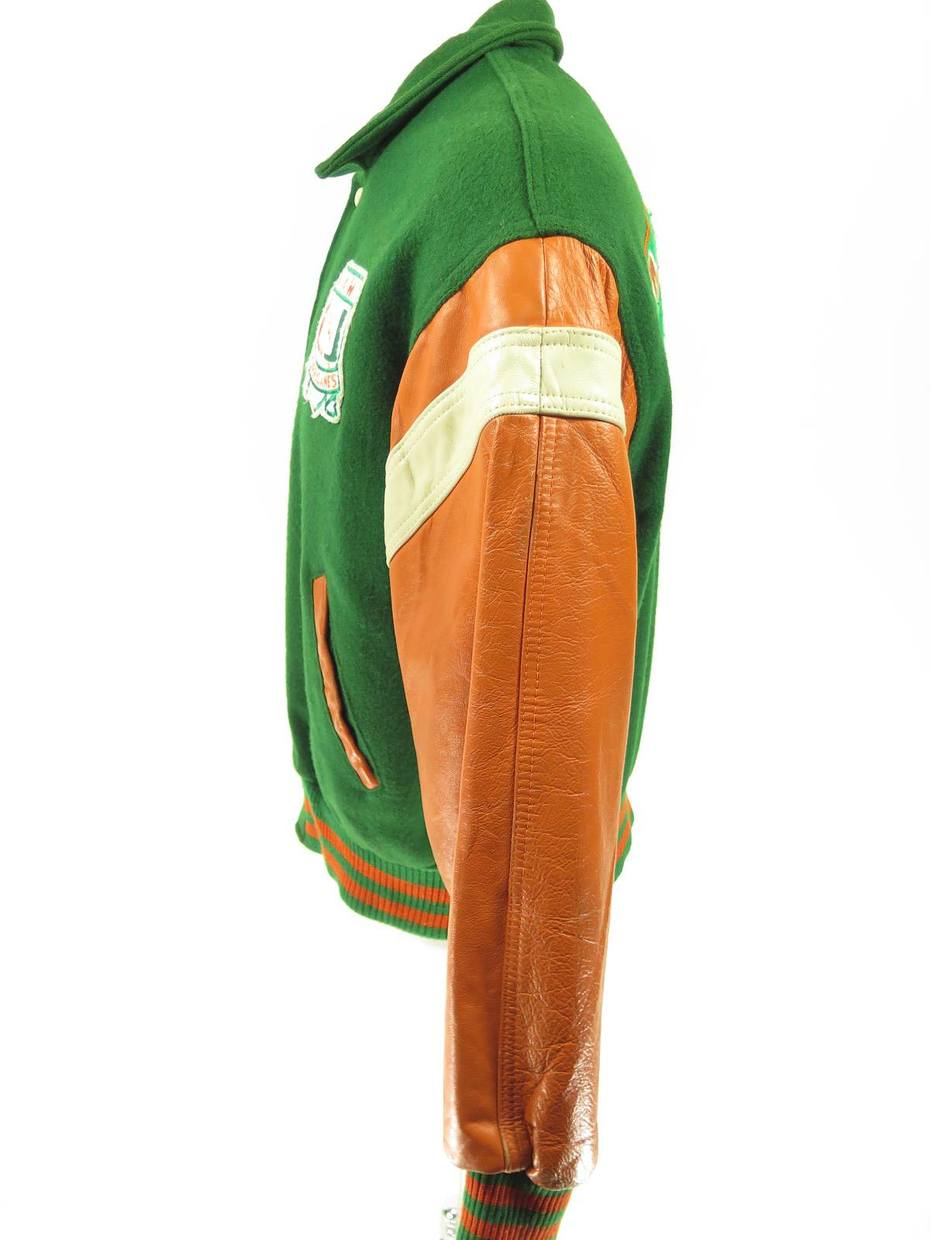 Vintage 90s Miami Hurricanes Jacket Mens L Cooper Collegiate Leather ...