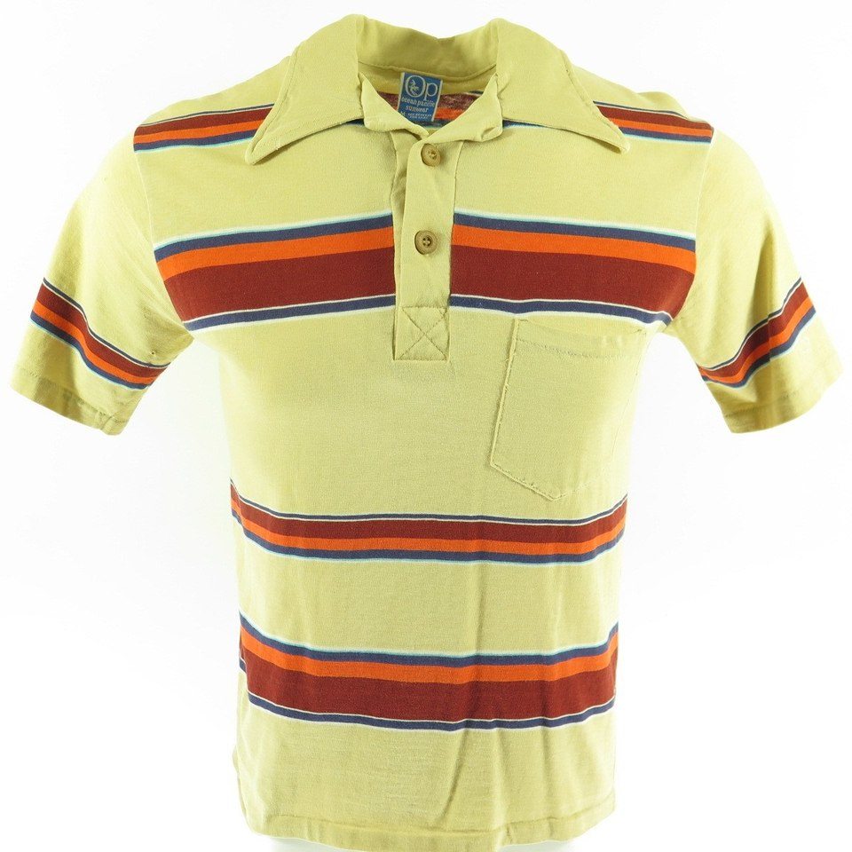 Vtg 70s OP Ocean Pacific Board Stripe Surf Skate Shirt Mens M | The ...