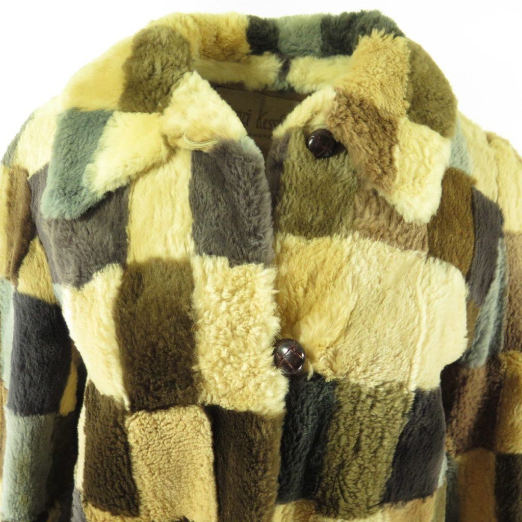 Vintage 70s Patchwork Real Fur Jacket Womens Large Rare Soft Shearling ...