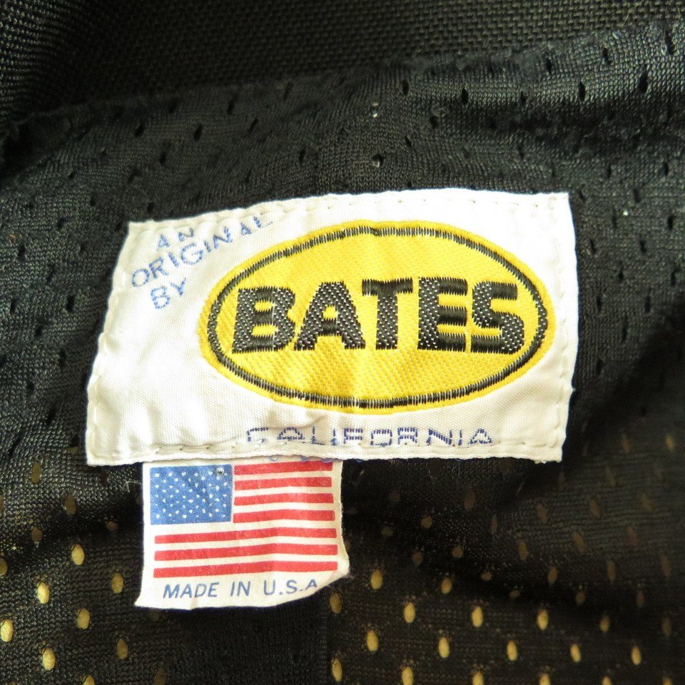 Vintage Bates Motorcycle Biker Jacket Mens L USA Made Padded Patches ...