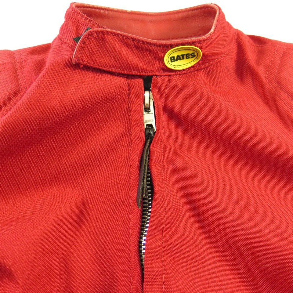 Vintage Bates Motorcycle Biker Jacket Mens L USA Made Padded Patches ...