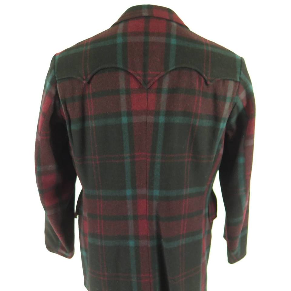 Vintage 50s Field Stream Jacket Mens 44 Western Yoke Wool Plaid Coat ...