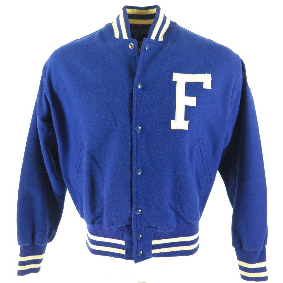 Vintage 50s D Pocket Varsity Jacket Men 46 Franklin Patches Letterman ...