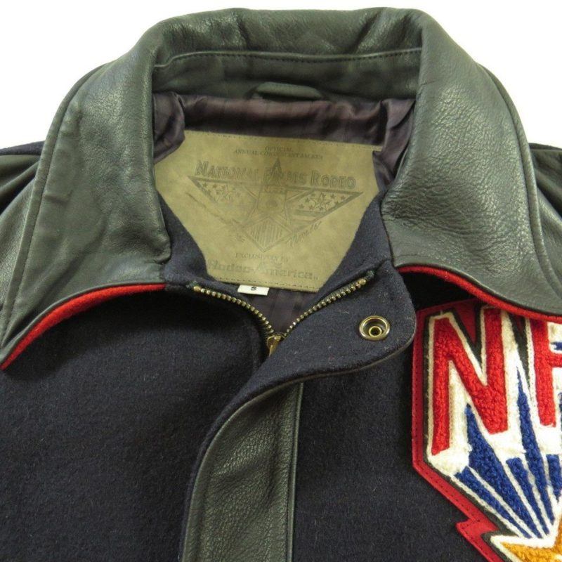 Vintage 1996 NFR Finals Rodeo Jacket Mens S Las Vegas Cowboy Leather ...