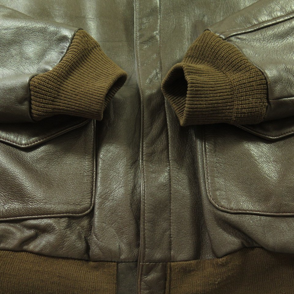 Vintage 80s Cooper Leather Type A-2 Jacket 46 Long Flight Goatskin | The Clothing Vault