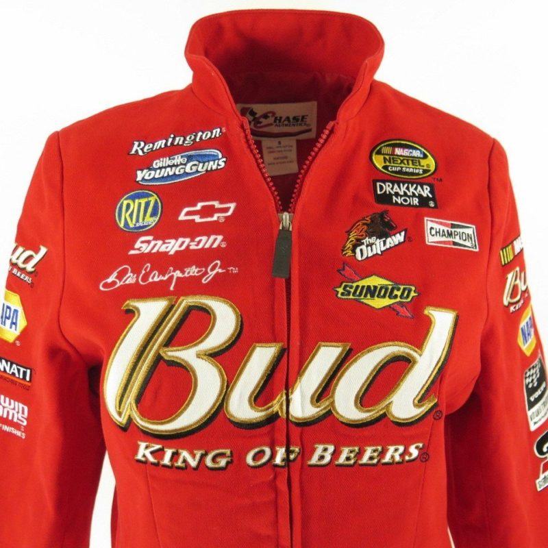 NASCAR Racing Jacket Womens S Embroidered Budweiser Chase Authentics ...