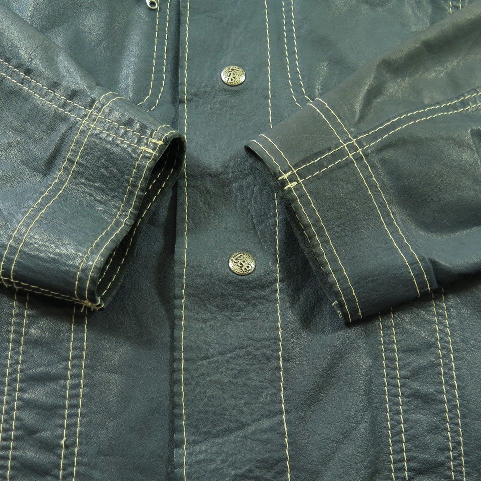 Vintage 60s Lee Reversible Shirt Jacket Mens M USA Made Suede Leather ...