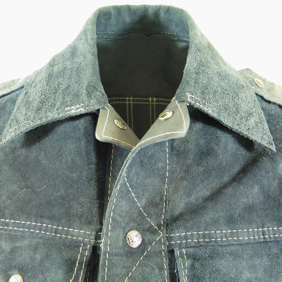 Vintage 60s Lee Reversible Shirt Jacket Mens M USA Made Suede Leather ...