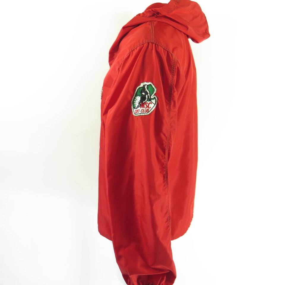 Vintage 50s Anorak Ski Shell Jacket Mens M Red MSC Nylon Hooded Ski-Pro ...