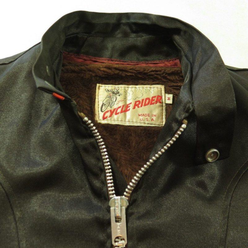 Vintage 70s Cycle Rider Jacket Mens M Biker Motorcycle Black w Liner ...