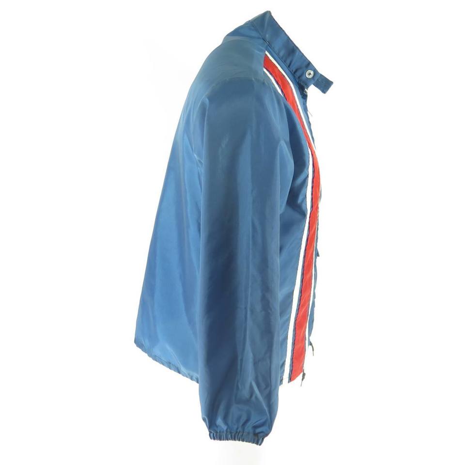Vintage 70s Marathon Racing Jacket Mens M Stripe Patch Swingster USA ...