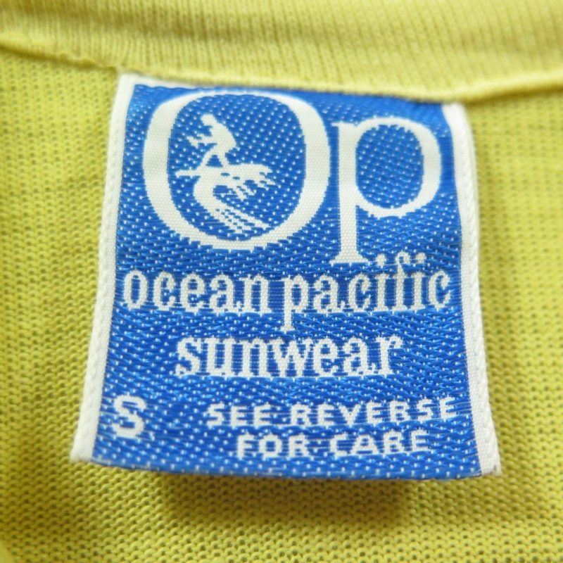 Vintage 80s OP Ocean Pacific Polo Shirt Small Retro Palm Trees Yellow ...