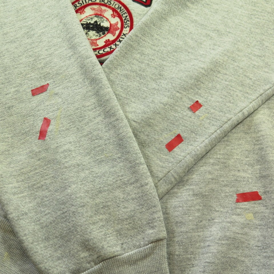Vintage 80s Boston University Sweatshirt L Champion Flock Vintage 80s Boston University Sweatshirt L Champion Flock