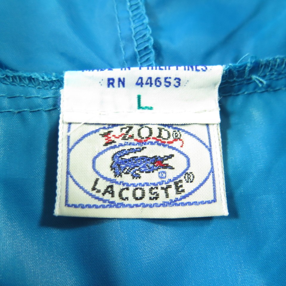 Vintage 80s Shell Jacket Mens L Izod Lacoste 60/40 Alligator Patch ...