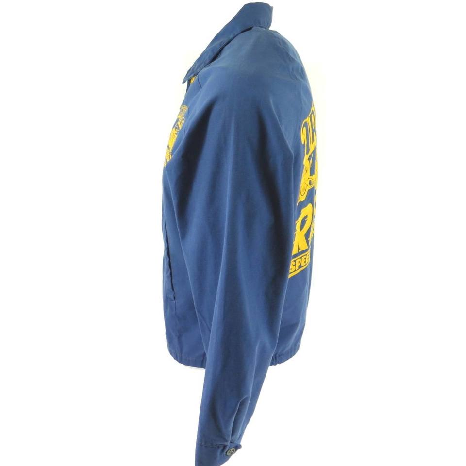 Vintage 60s Racing Jacket Mens S Drag Race Stripe 50/50 Collegiate ...