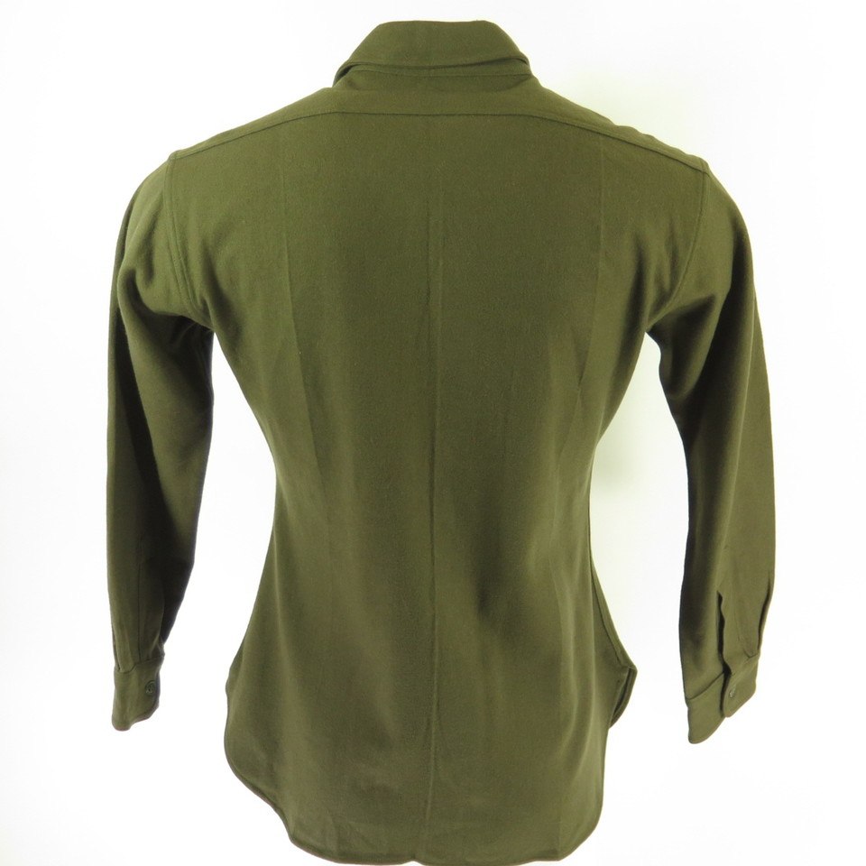 Vintage 50s Buaero US Navy CPO Shirt Mens 16 1/2 Deadstock Wool Drybak ...