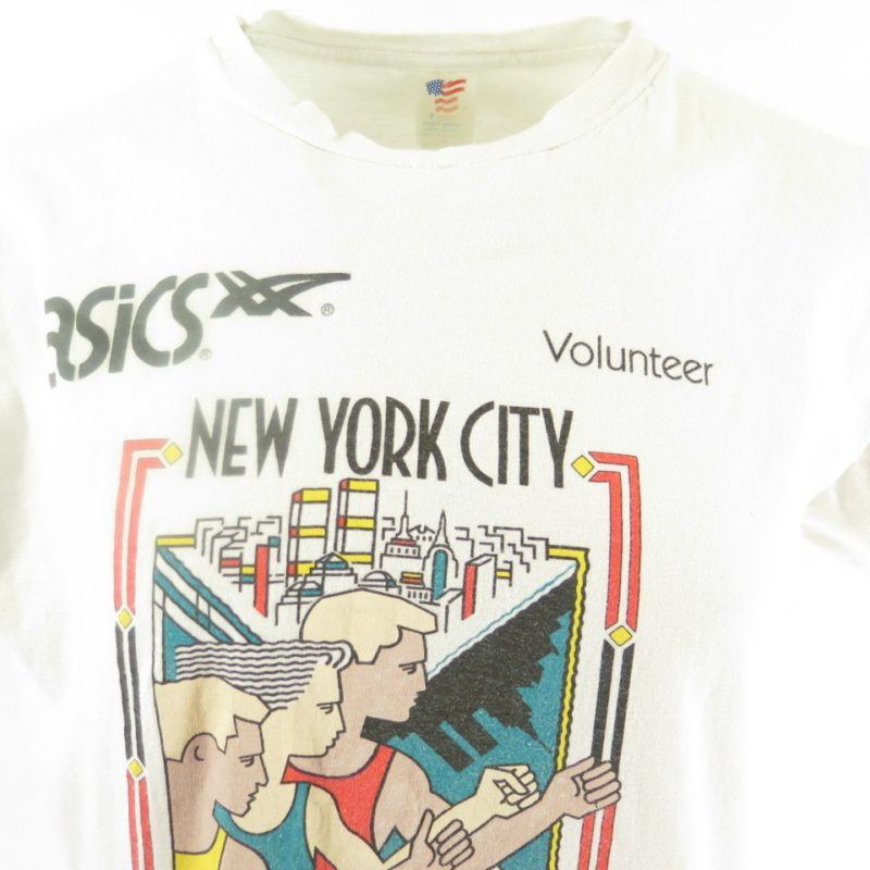 Vintage 90s New York City Marathon T-Shirt L Asics 1991 The Clothing ...