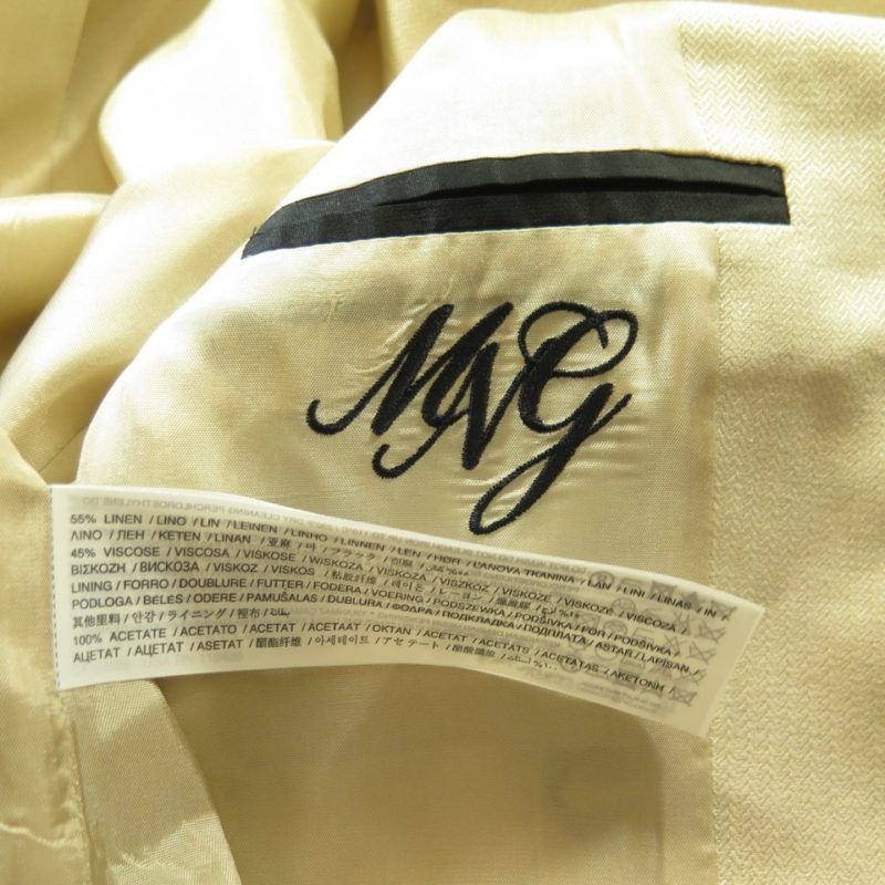 MNG Champagne Linen Jacket Medium Womens 6 Medium New Summer Spring ...