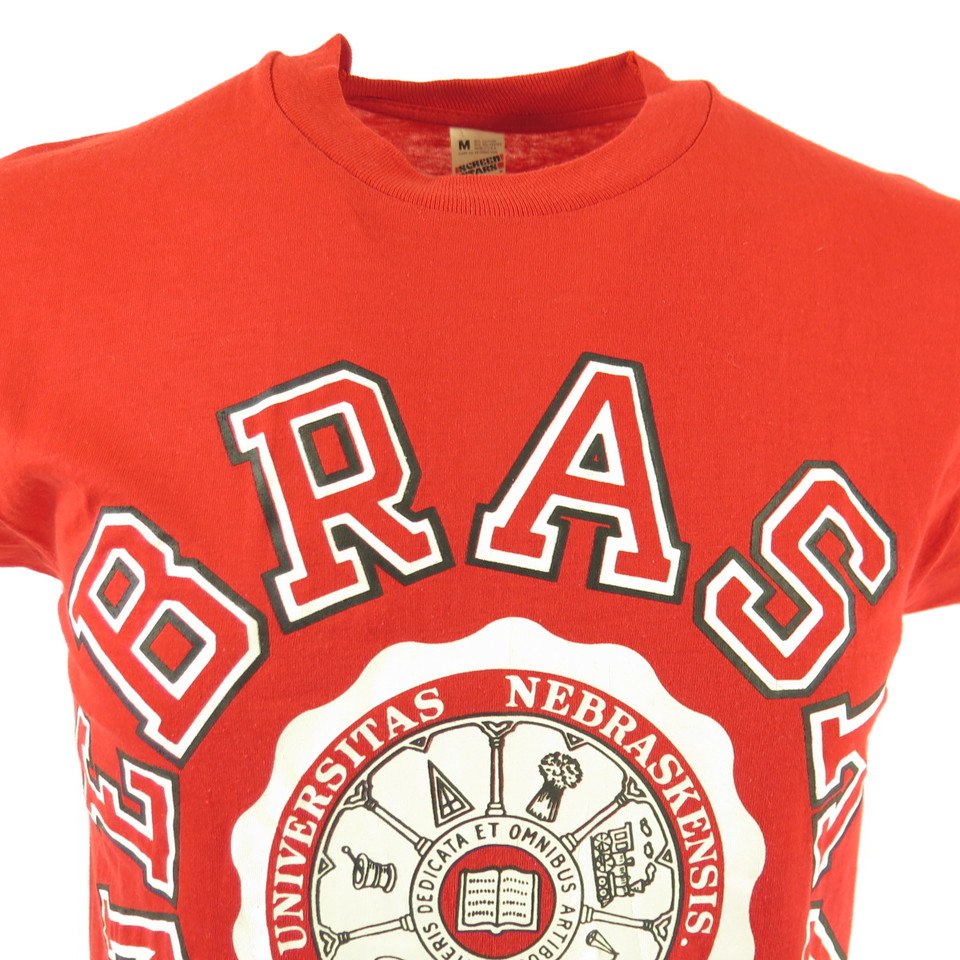 Vintage 80s Nebraska University Cornhuskers T-Shirt Medium Deadstock ...