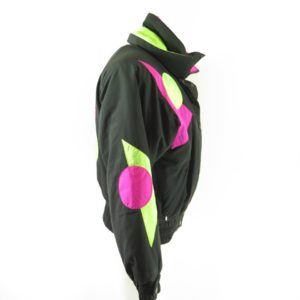 Vintage 80s Neon Ski Jacket Womens 8 Fera Puffy Snowboard Black Retro ...