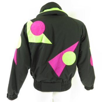 Vintage 80s Neon Ski Jacket Womens 8 Fera Puffy Snowboard Black Retro ...