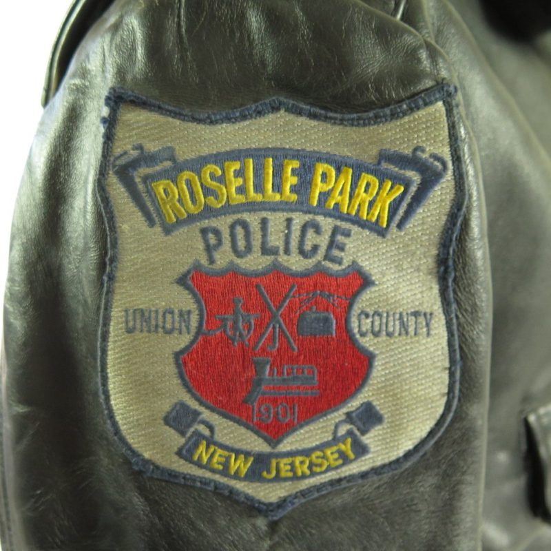 Vintage 60s New Jersey Police Biker Leather Jacket Mens 48 Motorcycle ...