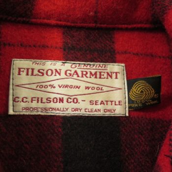 Vintage 80s Filson Wool Cape Shirt Jacket Mens 44 Mackinaw Buffalo ...