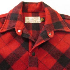 Vintage 80s Filson Wool Cape Shirt Jacket Mens 44 Mackinaw Buffalo ...