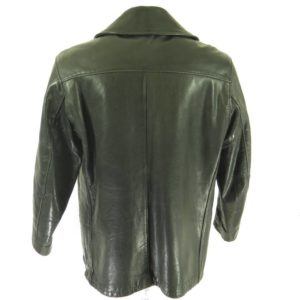 Vintage 80s Schott 740N Leather Pea Jacket Mens 42 Navy Double Breasted ...