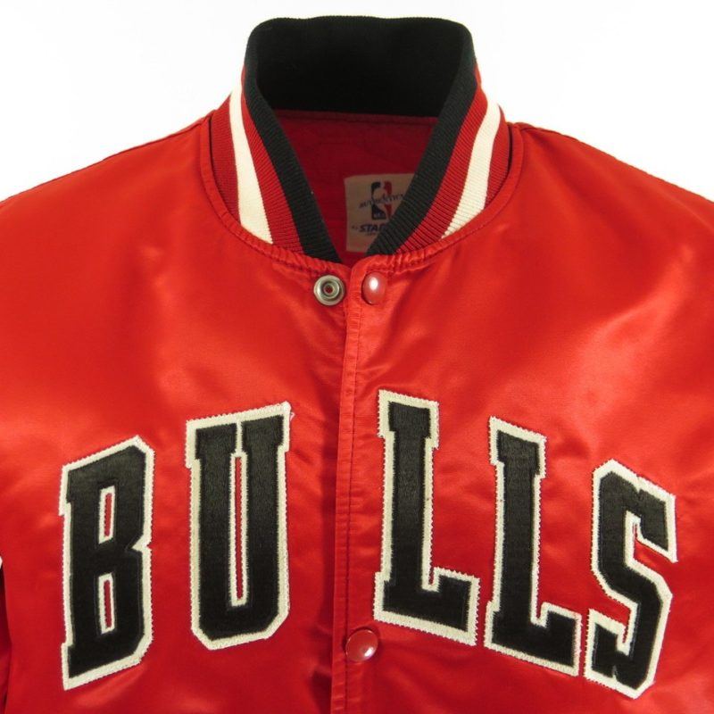 Vintage 80s Chicago Bulls Starter Jacket Mens L Satin NBA Basketball ...