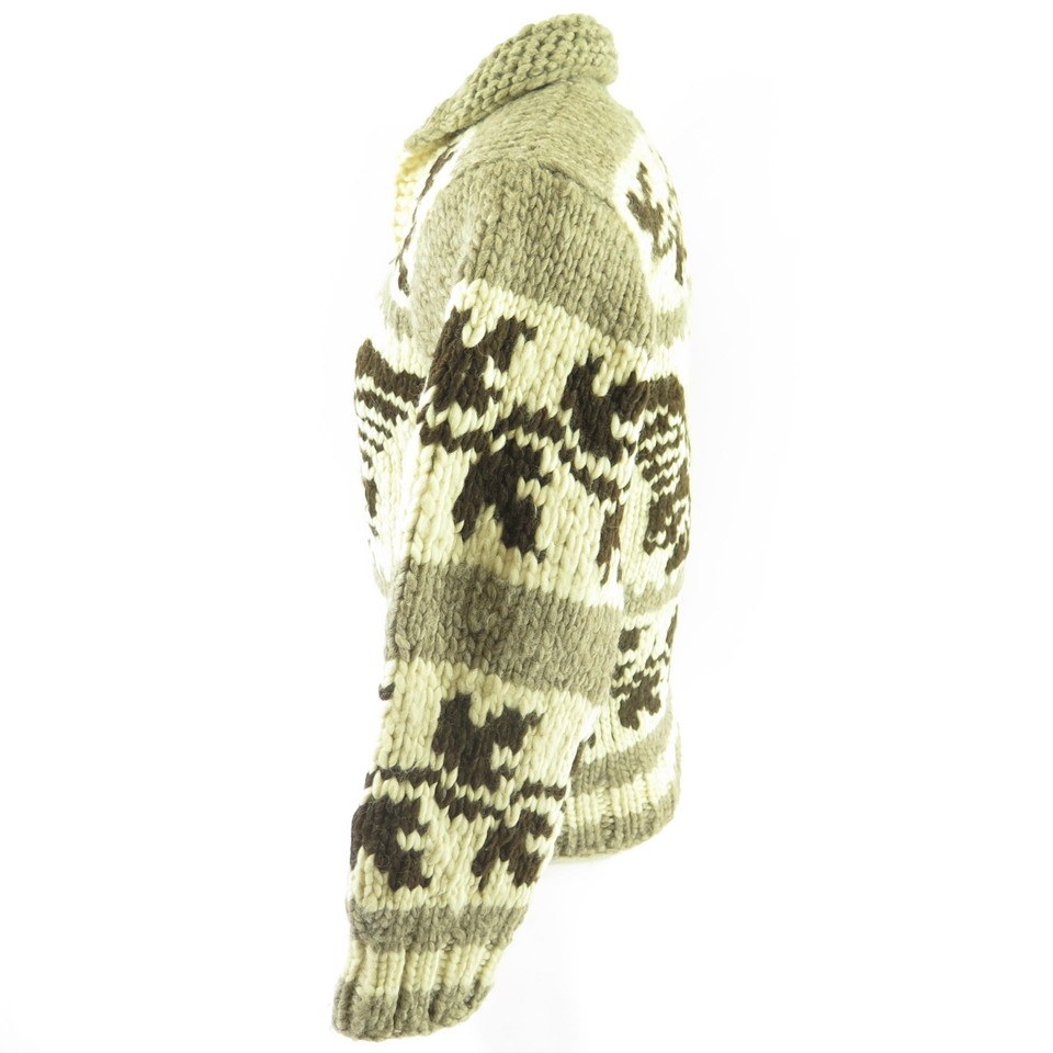 Vintage 80s Cowichan Sweater Mens S Eagle Indian Heavy Knit Wool | The ...