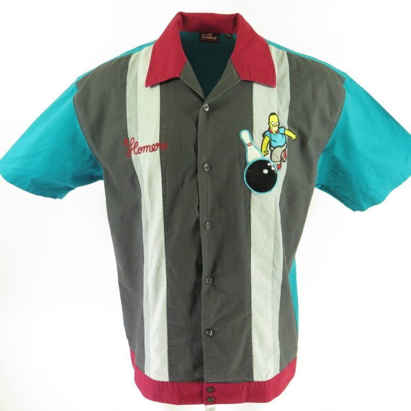 Homer Simpson Bowling Shirt Mens XL New Striped 20th Century Fox TV ...