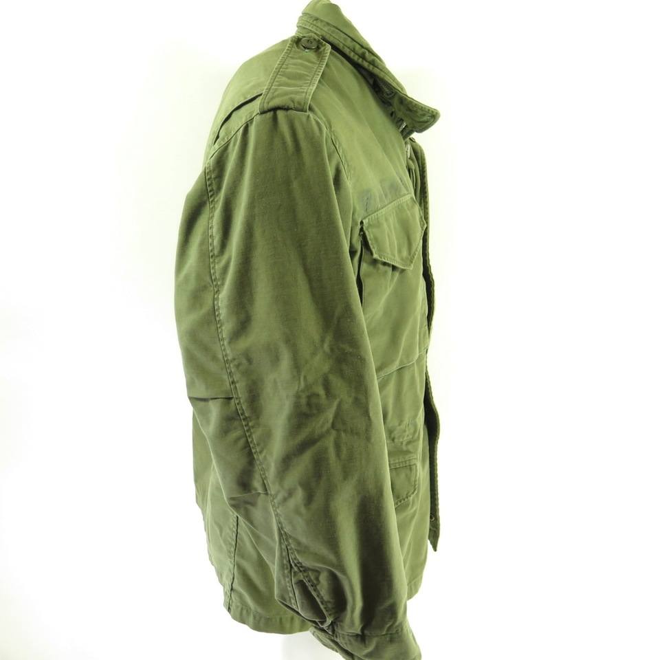 Vintage 60s M-65 Field Jacket M Military OG-107 Vietnam Cotton Sateen ...