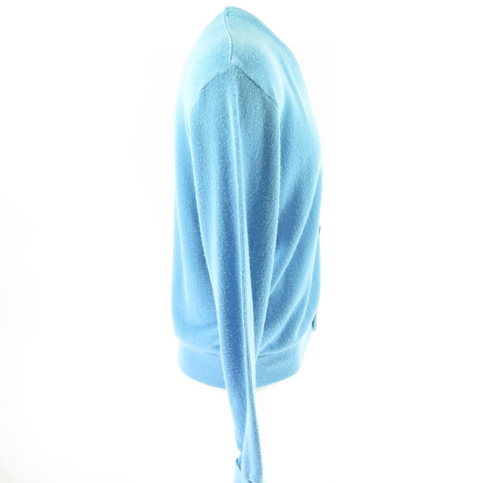 Vintage 70s Izod Lacoste Cardigan Sweater L Green Alligator Sky Blue Acrylic USA | The Clothing ...