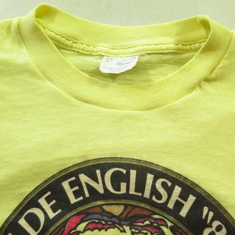 Vintage 80s Olde English 800 Malt Liquor T-Shirt XXS Tiger print Yellow ...