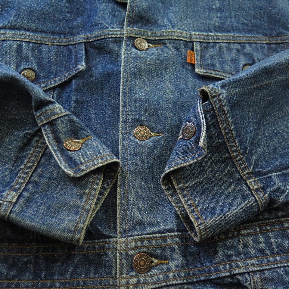 Vintage 70s Levis Long Denim Jacket Men L Orange Tab Work Hippie Blue ... Vintage 70s Levis Long Denim Jacket Men L Orange Tab Work Hippie Blue ...