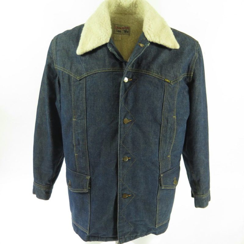 Vintage 60s Lee Storm Rider Jacket Mens XL Sherpa Trucker Denim Fleece | The Clothing Vault