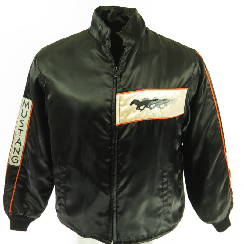 Vintage 70s Mustang Racing Jacket Mens L Crest Horizon Classic Car ...