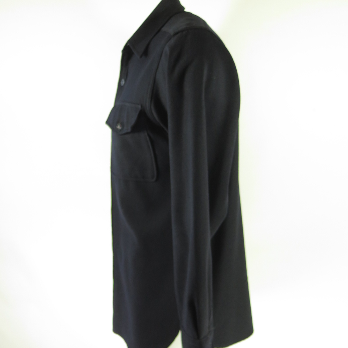 Vintage 40s WWII Wool CPO shirt Mens 15.5 Single Pocket Melton Wool ...