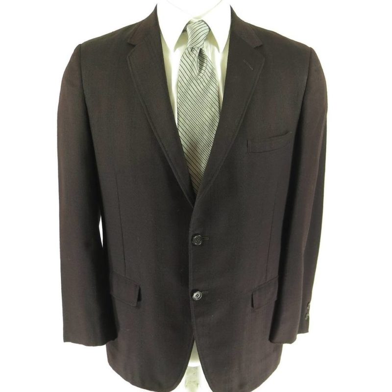 Vintage 50s Wool Nubby Fleck Jacket Sport Coat 40 Medium Plaid Burgundy ...